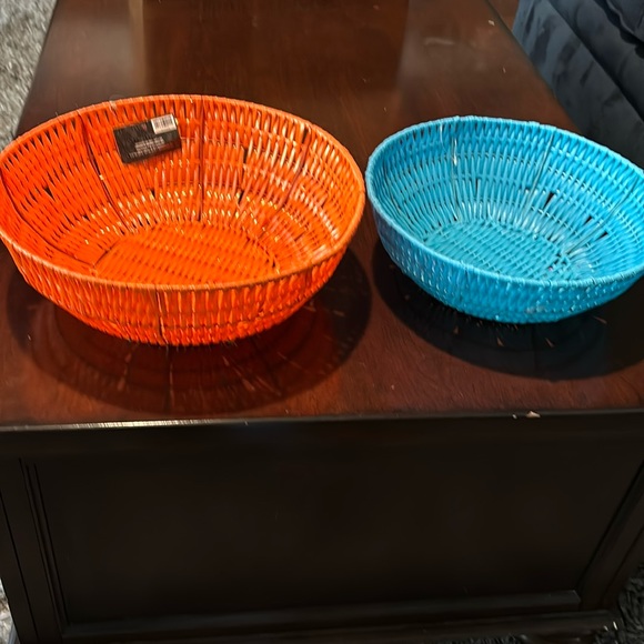 Hobby Lobby | Accents | Set Of Two Plastic Weave Bowls On Metal Frames ...